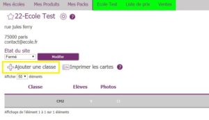 La création des classes – Yoomaz